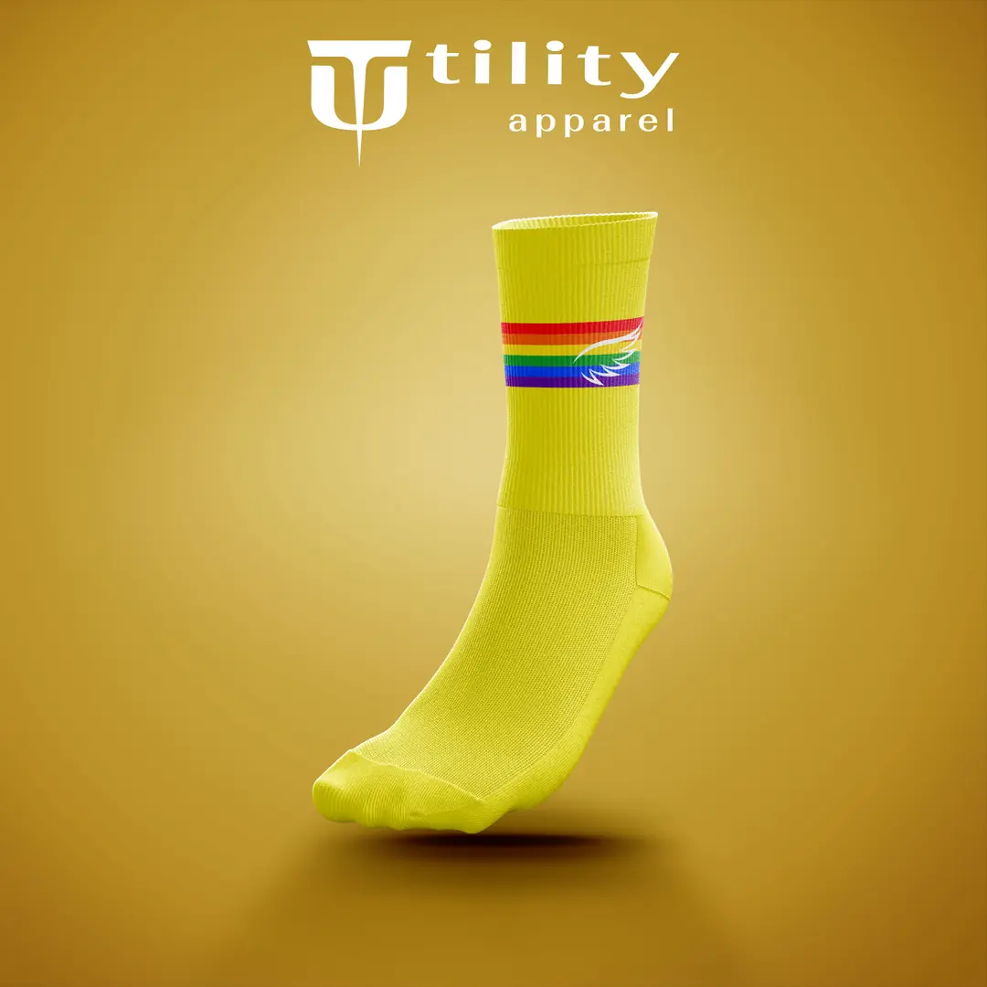 Rainbow on Yellow Sports Socks Package x6