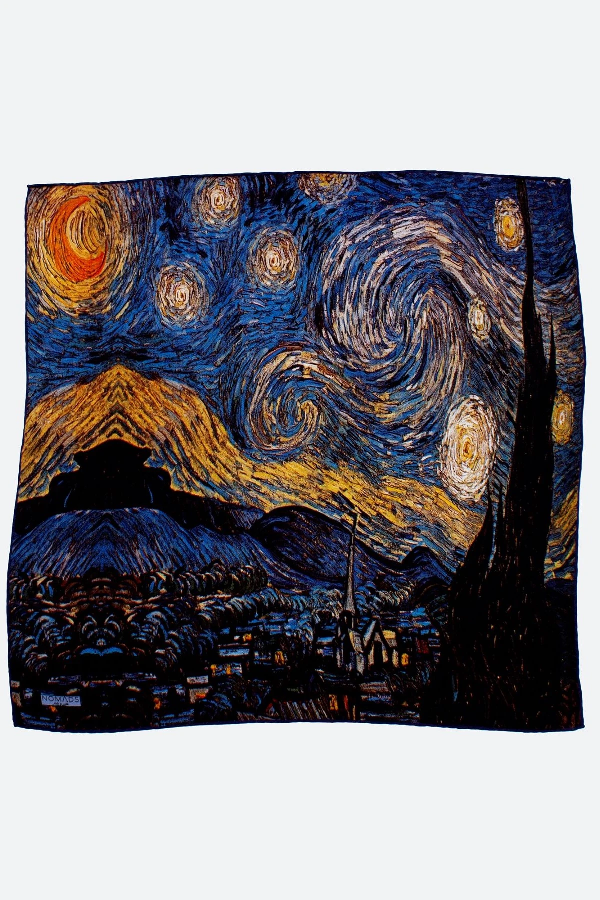 %100 İpek Bandana Fular | Van Gogh Starry Night | Nomads Felt