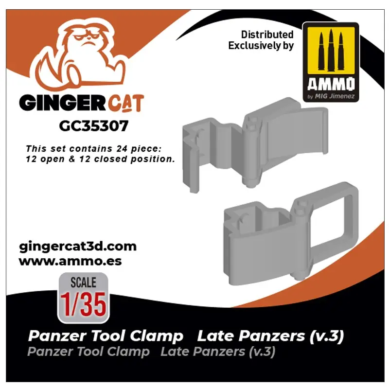 Ginger Cat 35307 1/35 Panzer Tool Clamp - Late Panzers Version 3 (24pcs ...