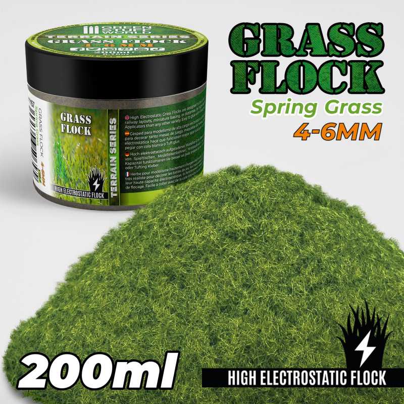 GREEN STUFF WORLD 11157 Static Grass Flock 4-6mm - SPRING GRASS - 200 ml