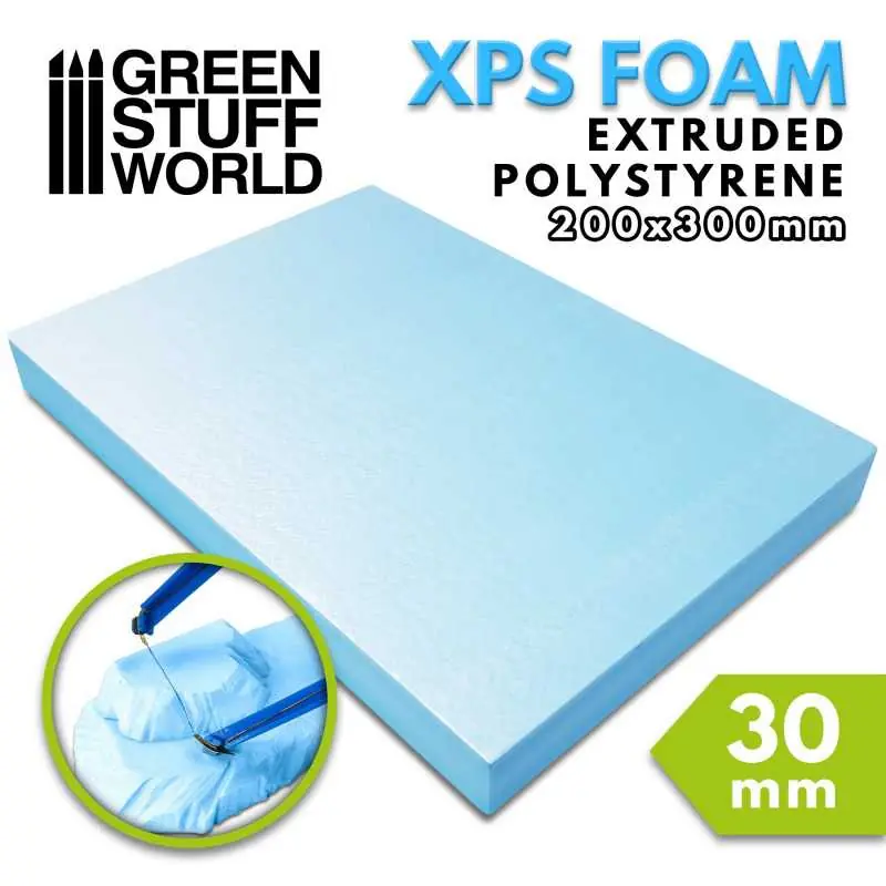 GREEN STUFF WORLD 10983 Extruded FOAM XPS 30mm - A4 size - Diorama Köpüğü