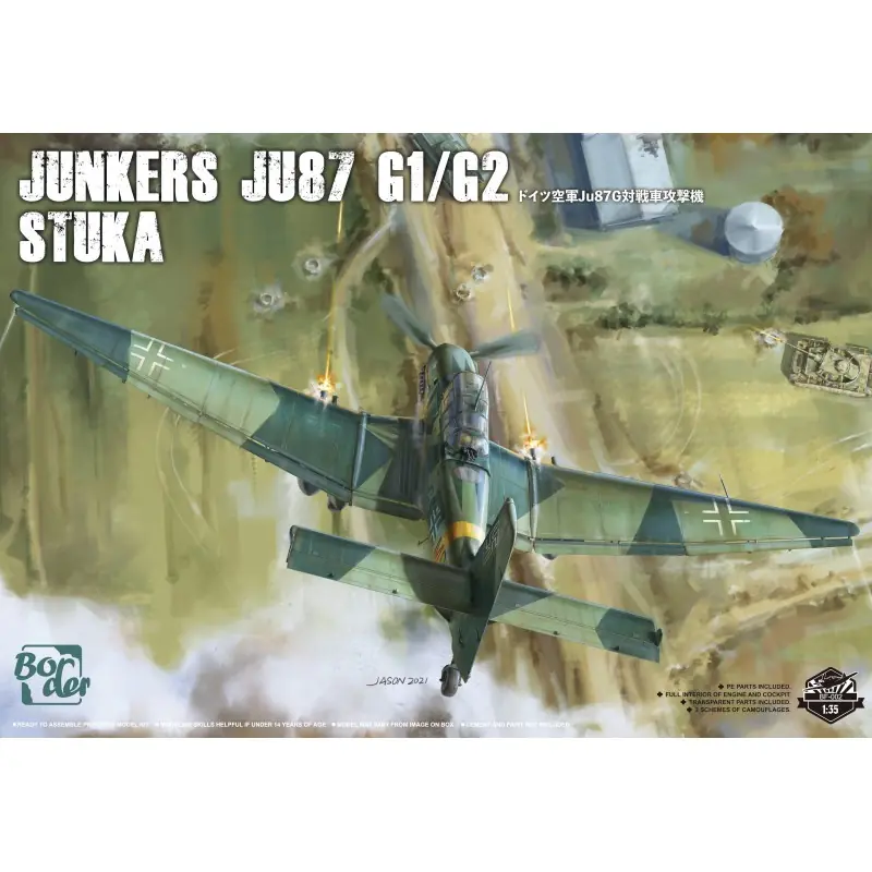 BORDER MODEL 002 1/35 Junkers Ju87G Stuka Savaş Uçağı Maketi