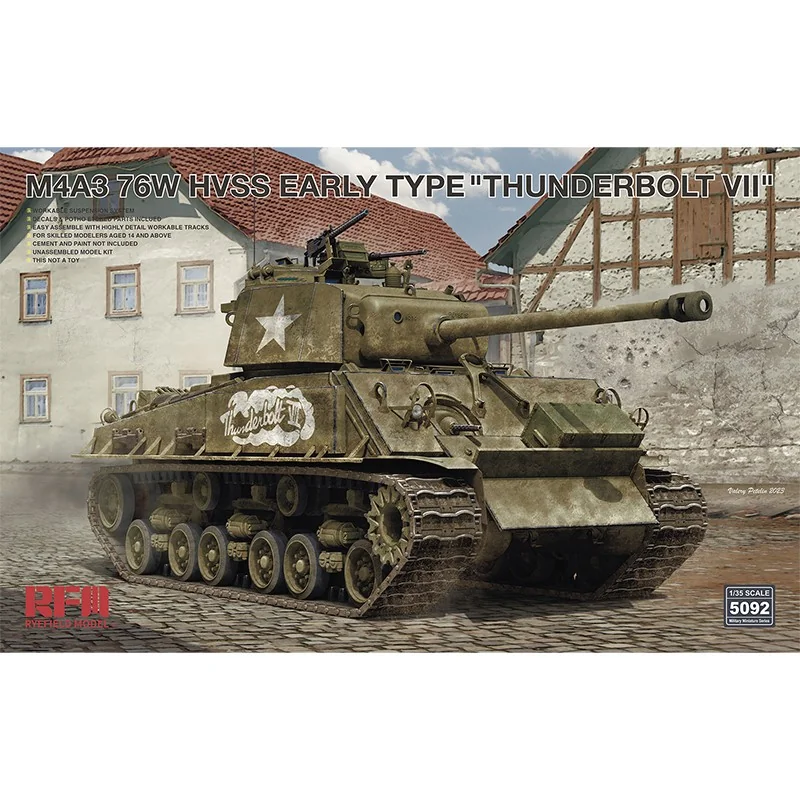 RYE FIELD MODELS 5092 1/35 M4A3 76W HVSS Early Type "THUNDERBOLT VII ...