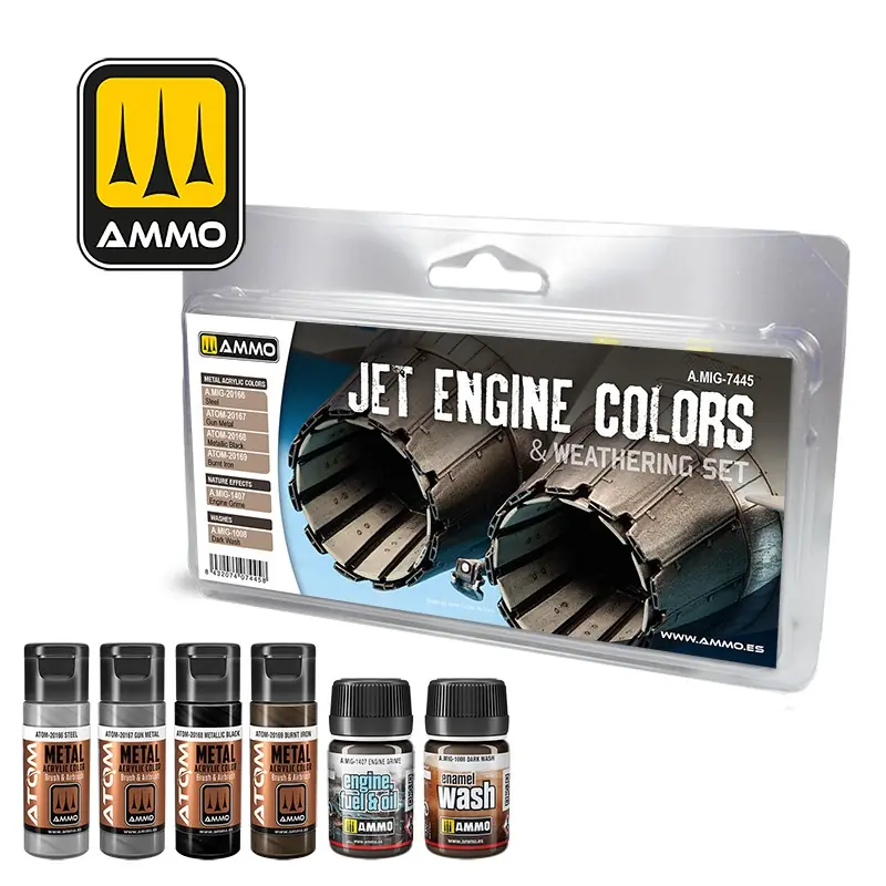 AMMO MIG 7445 Jet Engines Colors & Weathering Set - Jet Motoru Kirletme ...