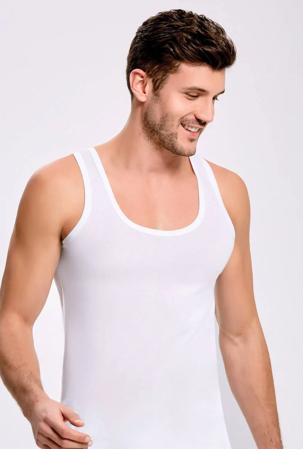 Modal White Men's Undershirt 5 Pieces | Markapia