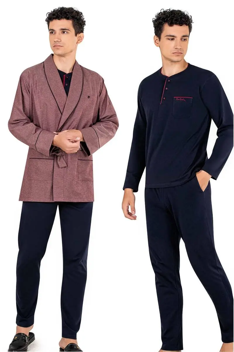 Pierre Cardin Men's 3-Piece Short Dressing Gown Set