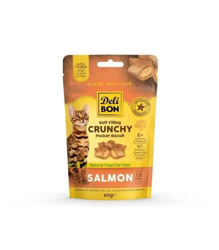 Delibon Cruncy İçi Dolgulu Ödül Bisküvisi Somonlu 60gr