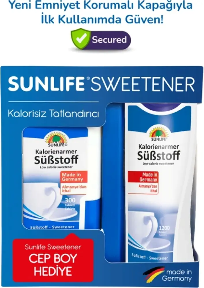 Sunlife Sweetener cep boy hediyeli 1200+300 tablet