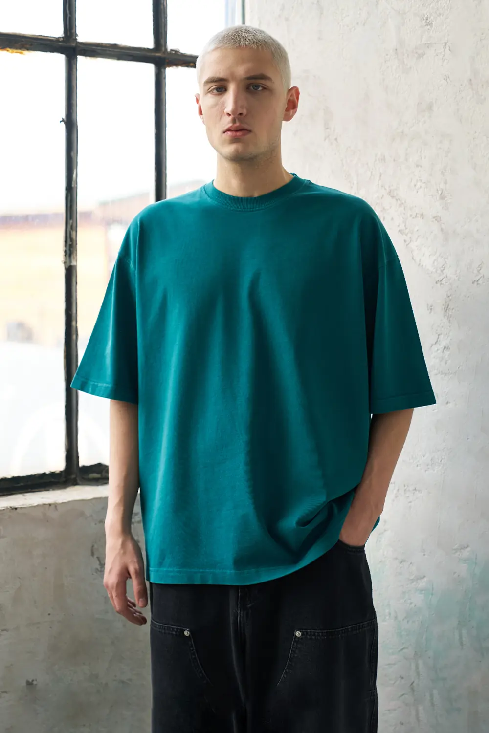 Sohigh Blank Oversized T-Shirt - Washed Green