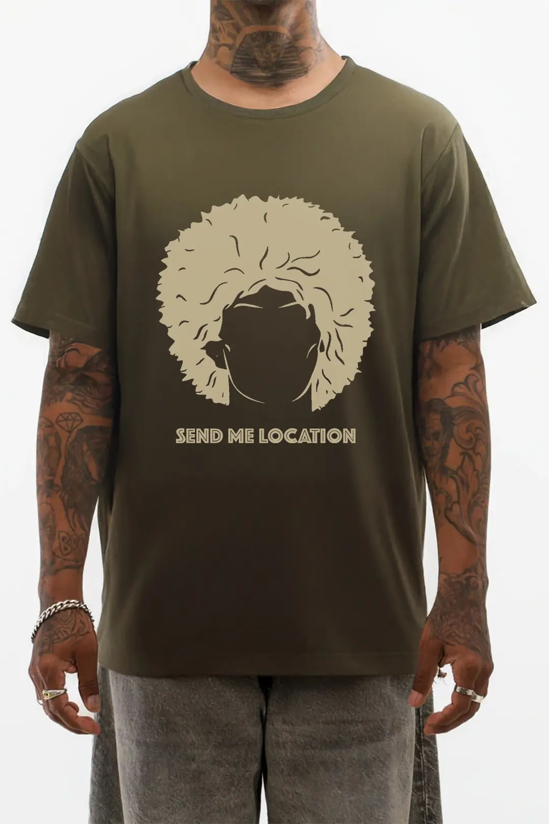 Send Me Location Oversize Tişört | Almicrab Özel Koleksiyon