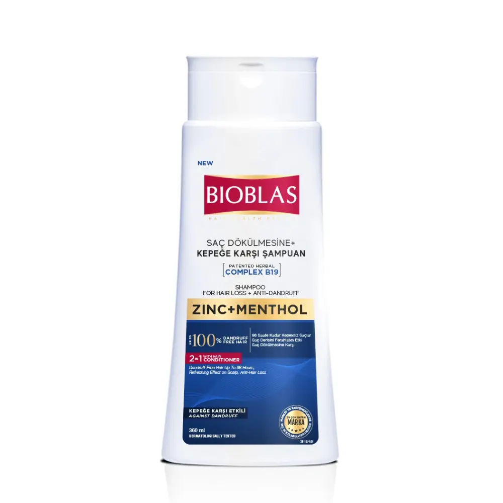 Bioblas Zinc + Menthol Saç Dökülmesi ve Kepek Karşıtı Şampuan 360 ml