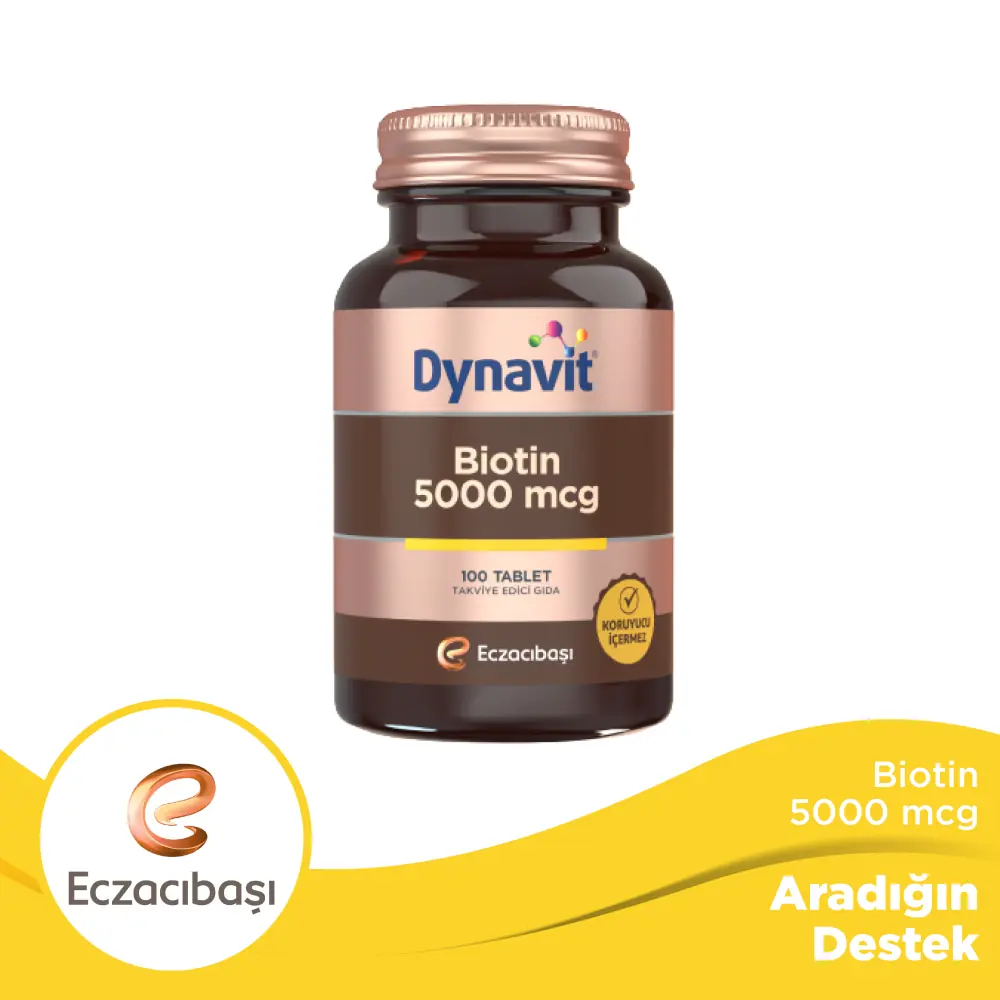 Dynavit Biotin 5000 mcg 100 Tablet - 8699586013690 | Kozvit