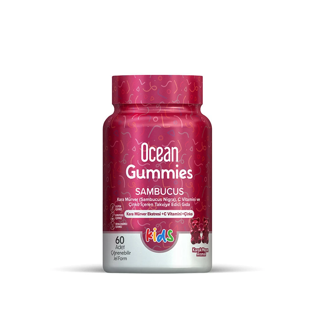Orzax Ocean Gummies Sambucus Kids Çiğnenebilir Jel Form 60 Adet