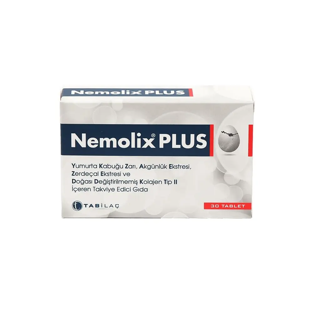 Nemolix Plus Tip II Kolajen - Yumurta Kabuğu Zarı 30 Tablet ...