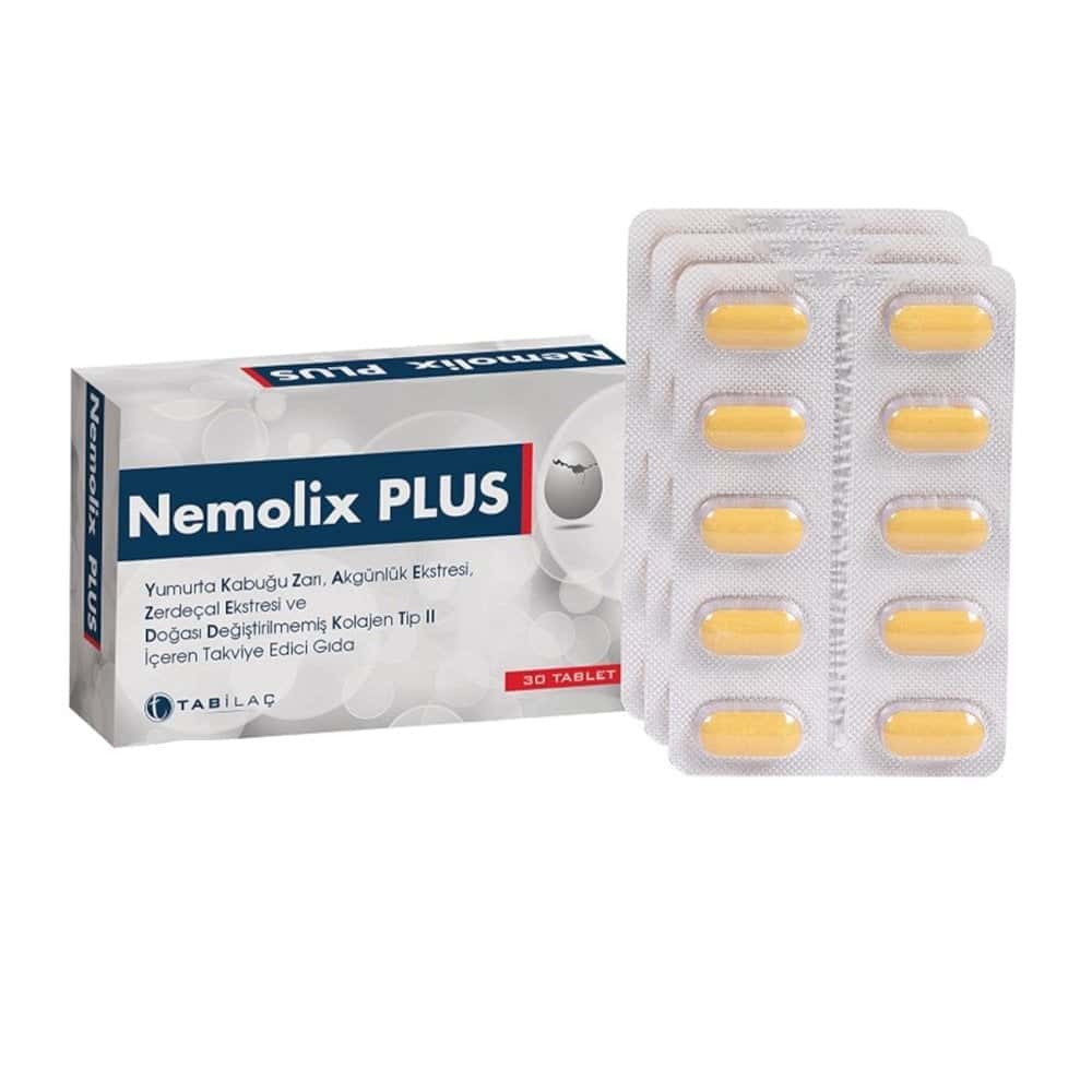 Nemolix Plus Tip II Kolajen - Yumurta Kabuğu Zarı 30 Tablet ...