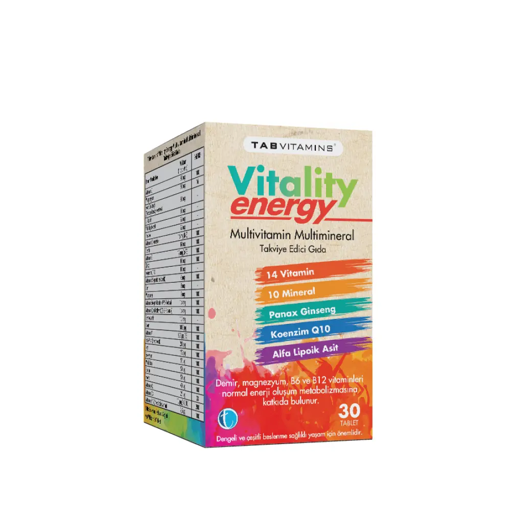 Tab İlaç TabVitamins Vitality Energy Multivitamin 30 Tablet