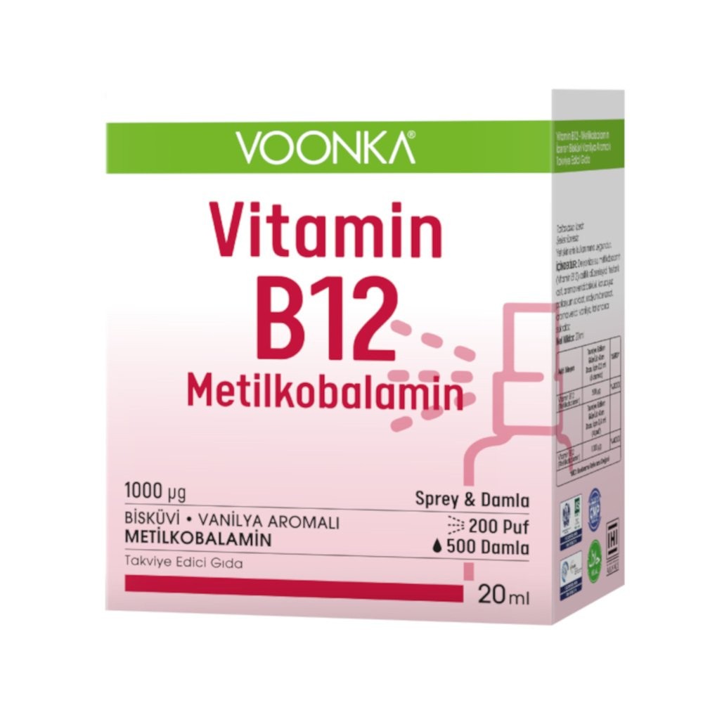 Voonka Vitamin B12 Metilkobalamin Oral Sprey Damla 20 ml ...
