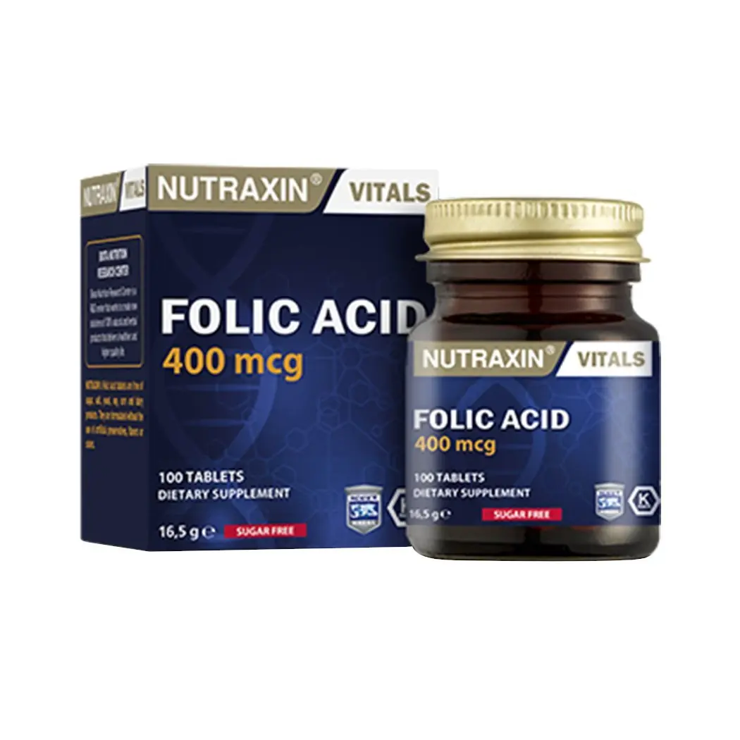 Nutraxin Folic Acid 100 Tablet - 8680512626992 | Kozvit
