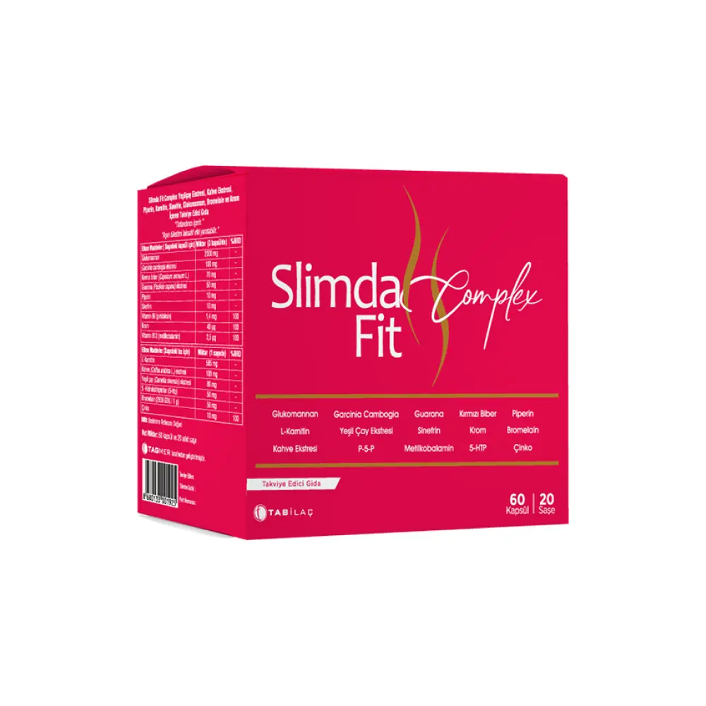 Tab İlaç Slimda Fit Complex 60 Kapsül 20 Saşe - 8680133001925 | Kozvit