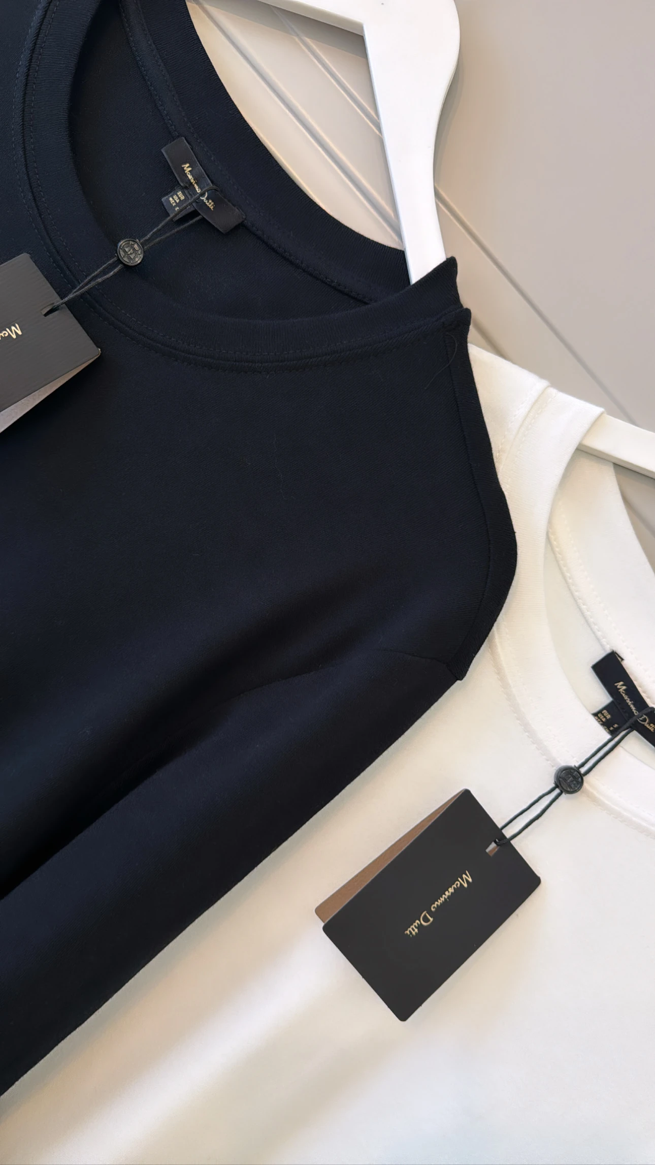 Massimo kartlı beyaz uzun kolu basic body