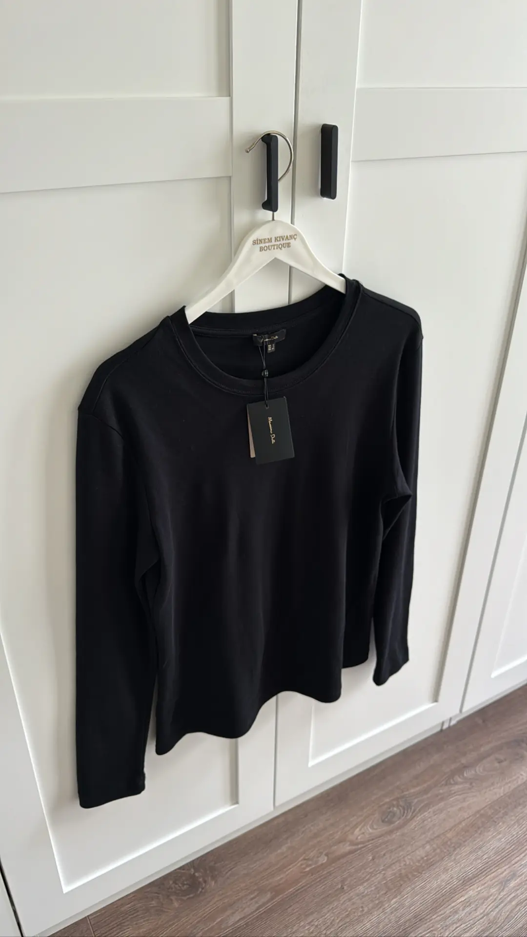 Massimo kartlı uzun kollu basic body