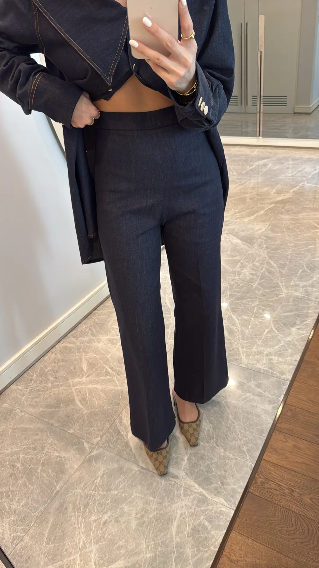 Yüksek Bel Denim Pantolon