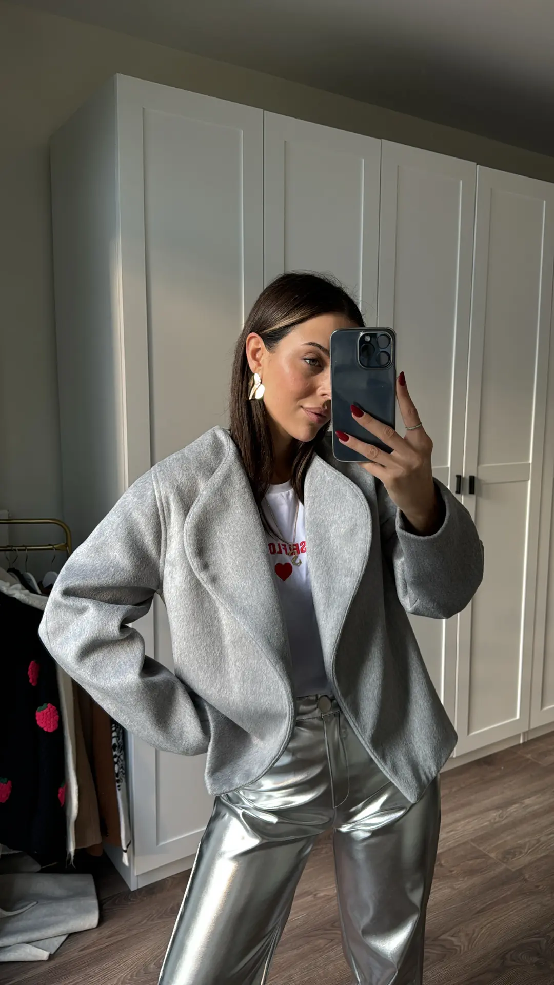 H&M model gri astarlı kaşe ceket