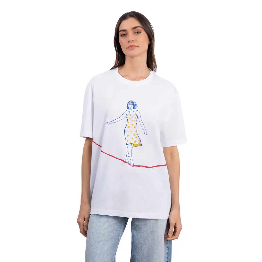 Rope Oversize Beyaz T-Shirt