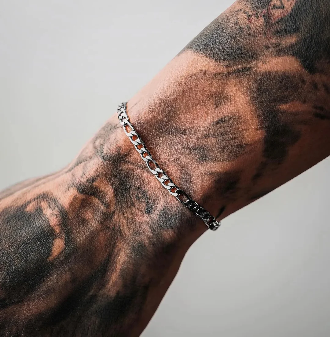 925 Ayar Gümüş - 4 mm Figaro Bileklik