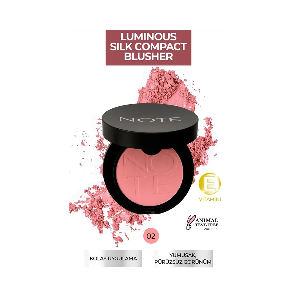 Note Luminous Silk Compact Blusher - 02 Pink In Summer