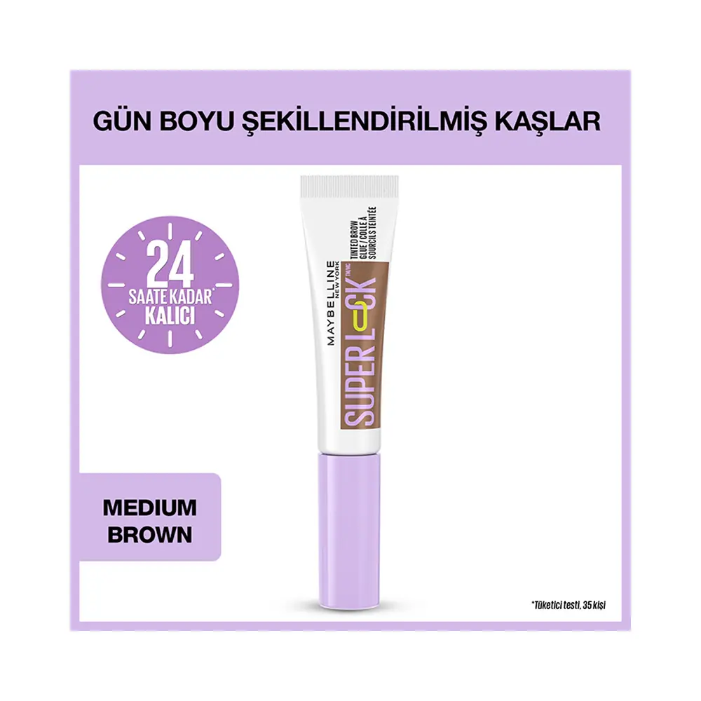 Maybelline New York Super Lock Brow Glue Kaş Sabitleyici Maskara - Med