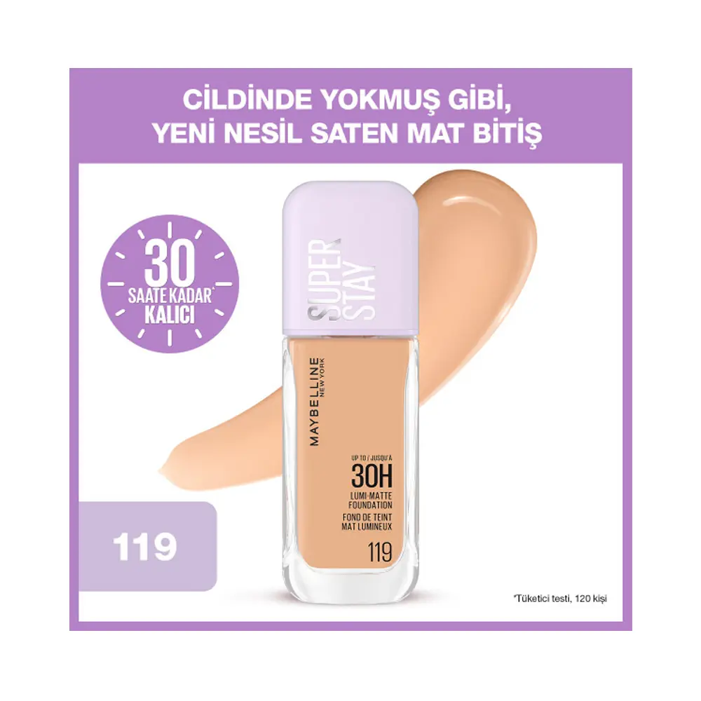 Maybelline New York Superstay Lumi Matte Foundation 119
