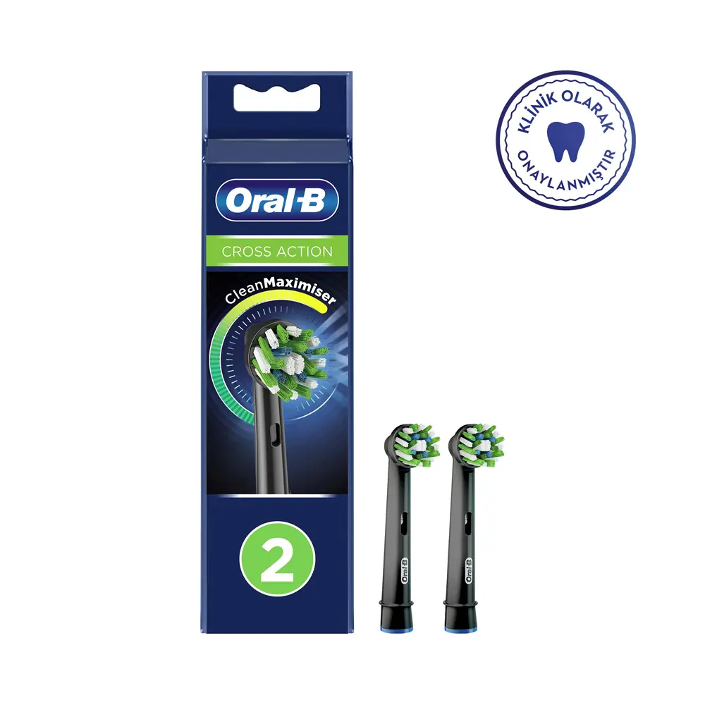 Oral-B Yedek Başlık Cross Action 2'li Siyah | Cosmetica