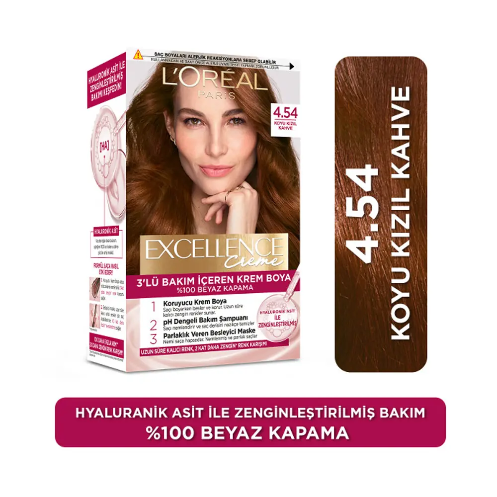 L'Oréal Paris Excellence Creme Saç Boyası 4.54 Koyu Kızıl Kahve | Cosmetica