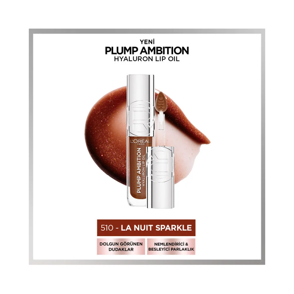 L'Oréal Paris Plump Ambition Hyaluron Lip Oil Besleyici ve Nemlendirici Dudak Parlatıcısı - 510 ...