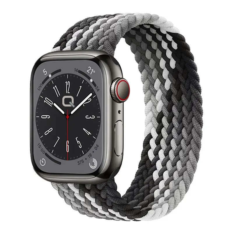 Gradyan Siyah Apple Watch Örgü Solo Loop Kordon | Small & Medium