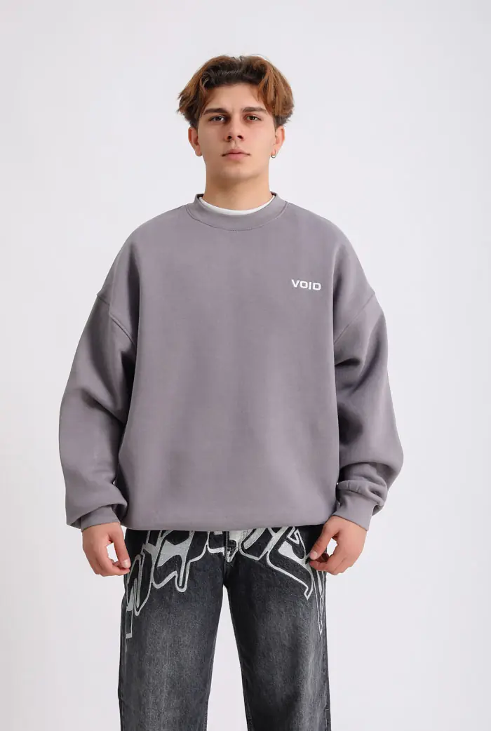 VOID Nakışlı Detaylı Premium Oversize Sweatshirt