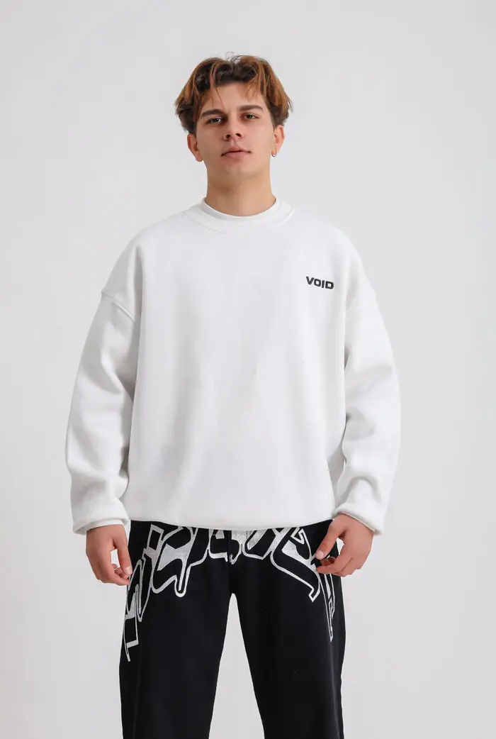 VOID Nakışlı Detaylı Premium Oversize Sweatshirt