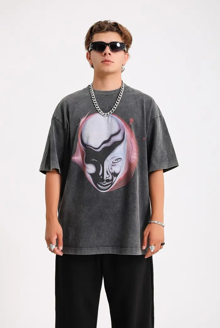 ALIEN Acid Wash Premium Oversize Tişört