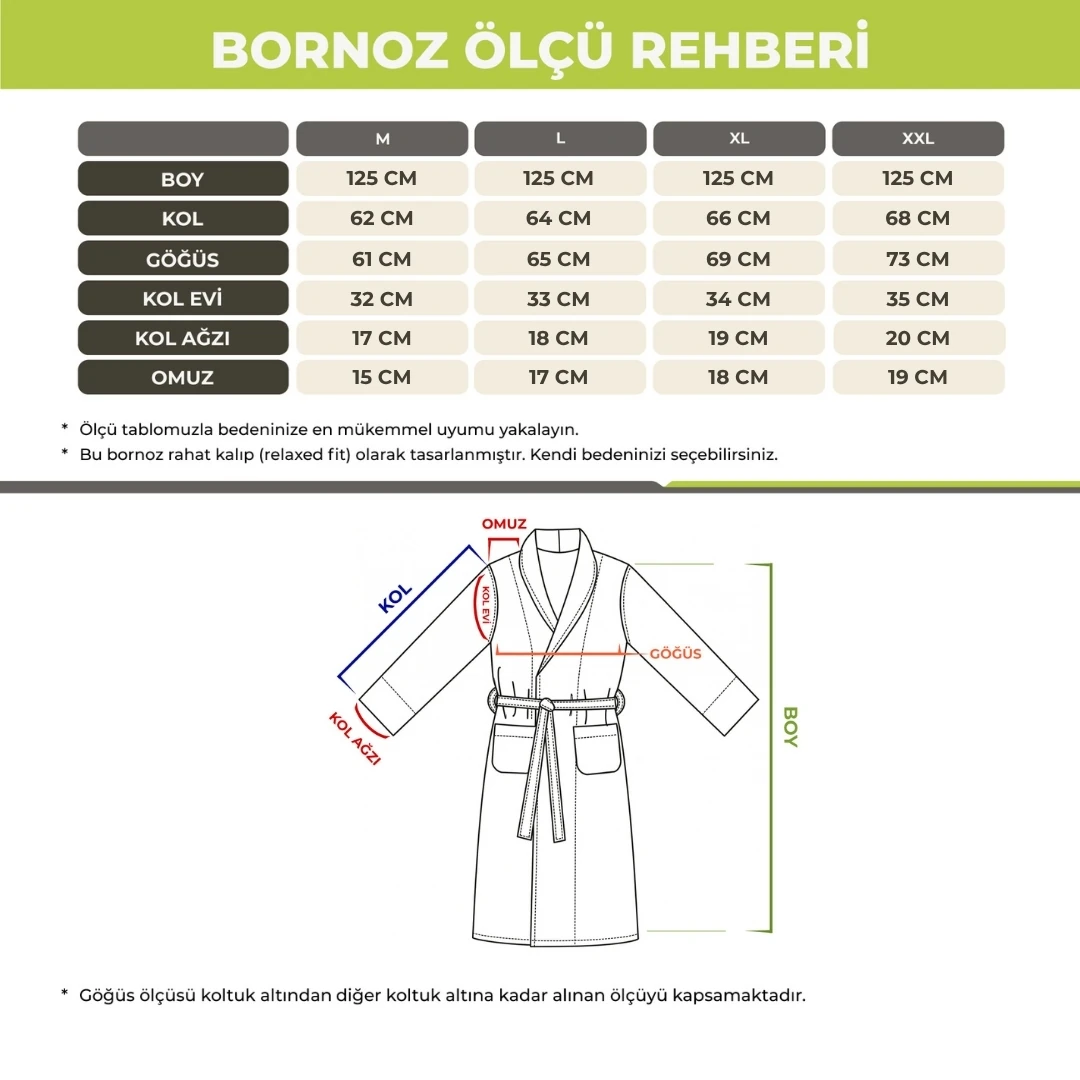 Tria Erkek Bornoz Krem-Vizon