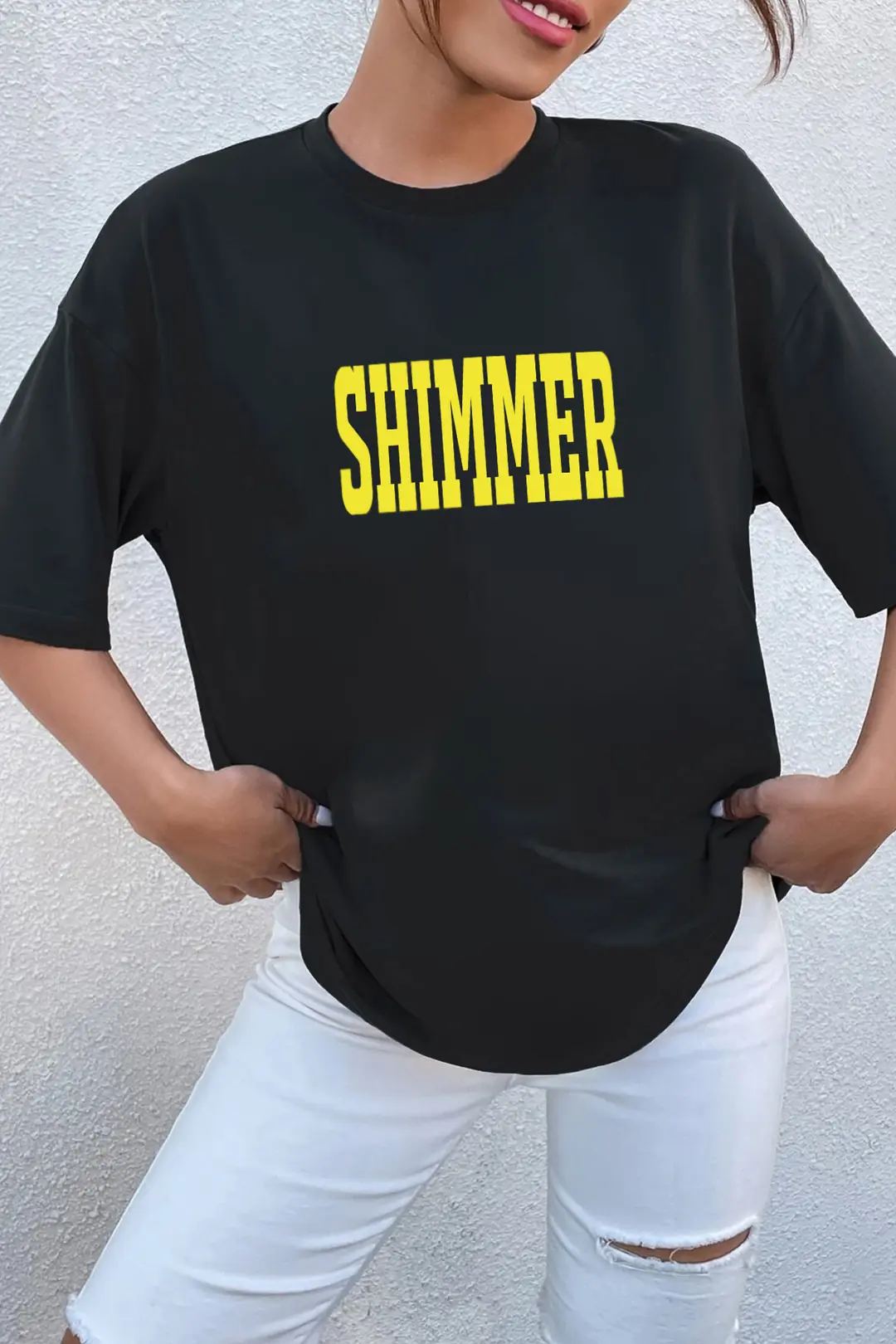 Unisex Shimmer Baskılı T-shirt
