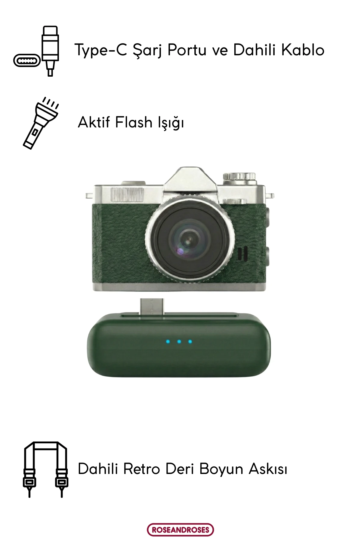 Powerbank Modüllü ve Filtreli Mini Foto Video Kamera