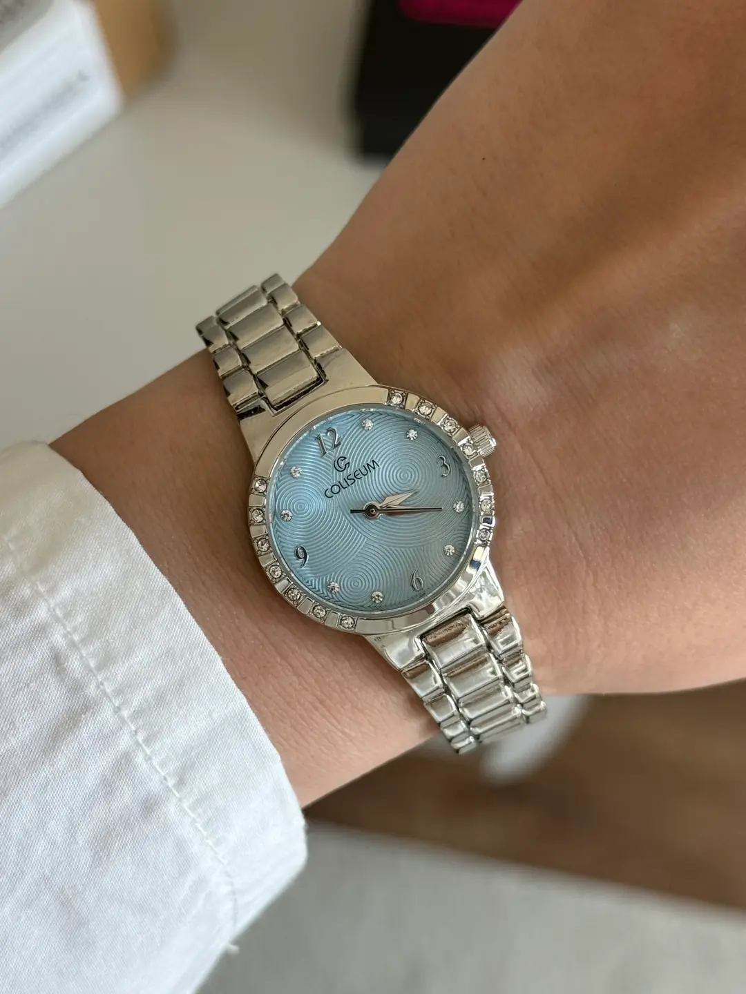 Tarnel Yuvarlak Kasa Kadın Kol Saati Gümüş (Mavi Kadran)