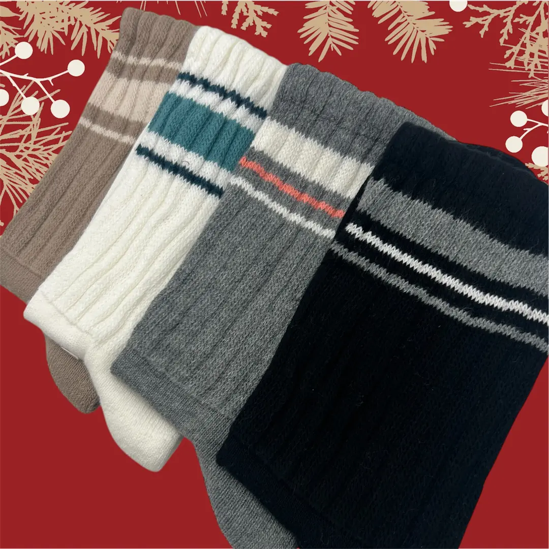 Yün Çorap Seti 4'lü Hediye Kutulu - Ücretsiz Kargo- Kışlık Çorap Desenli