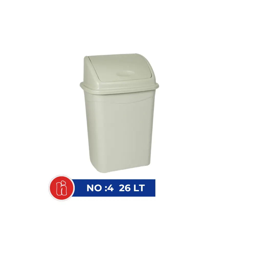 Swing Top Çöp Kovası No:4 26 lt Gri