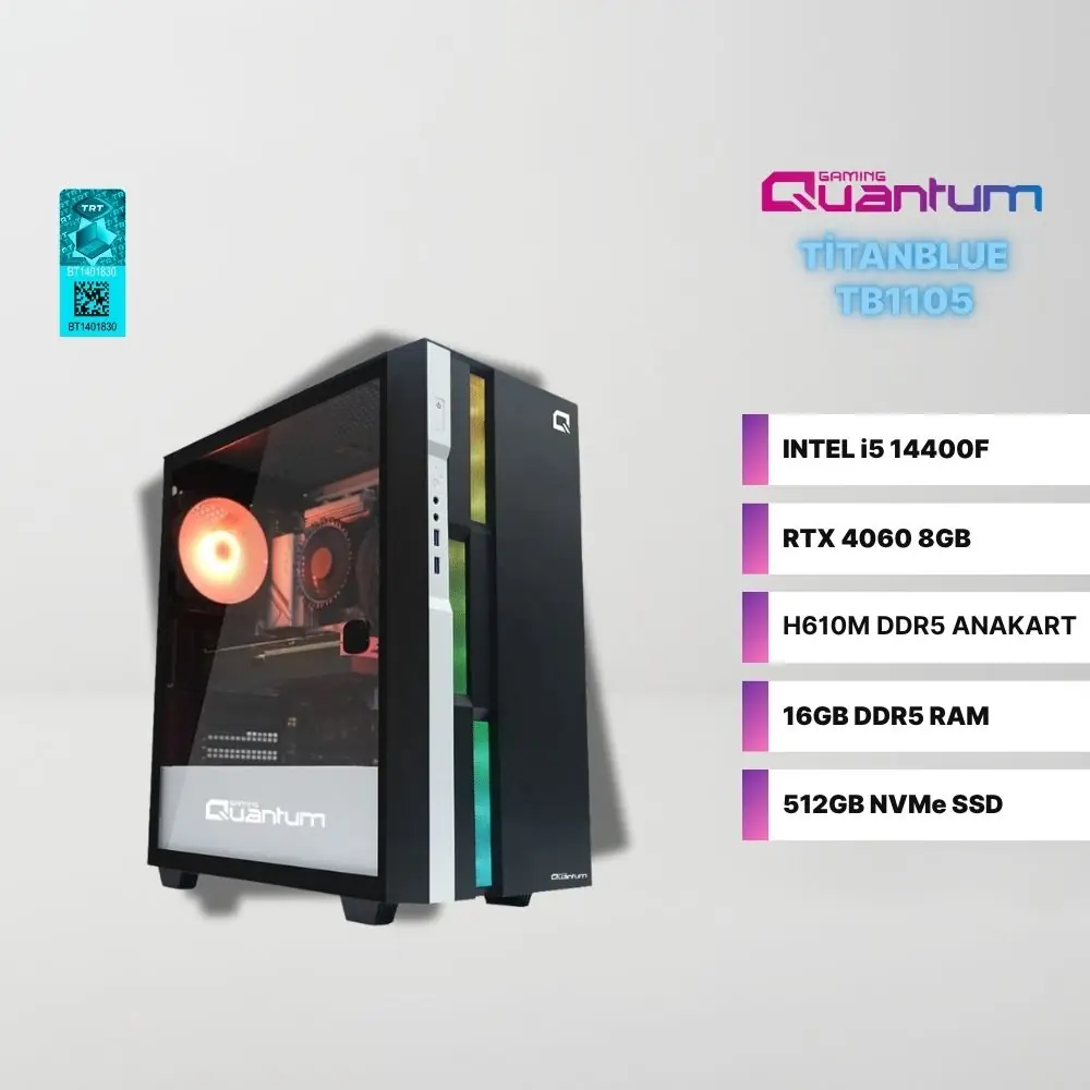 Quantum Gaming TitanBlue TB1105 Intel i5-14400F 16GB DDR5 512GB NVMe ...