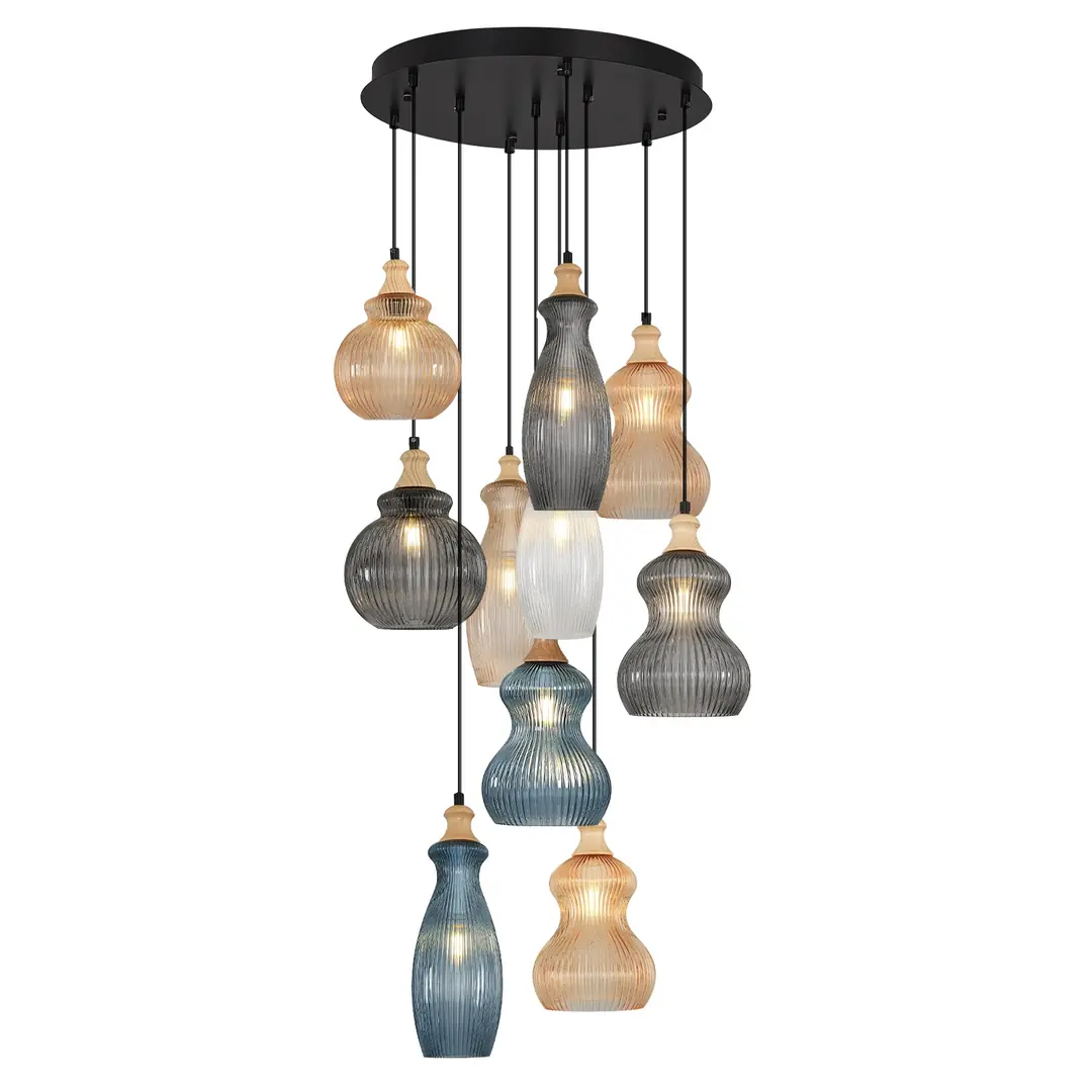 Özcan Aydınlatma 4739-10A 10'lu Modern Karışık Renkli Avize | Modern ...