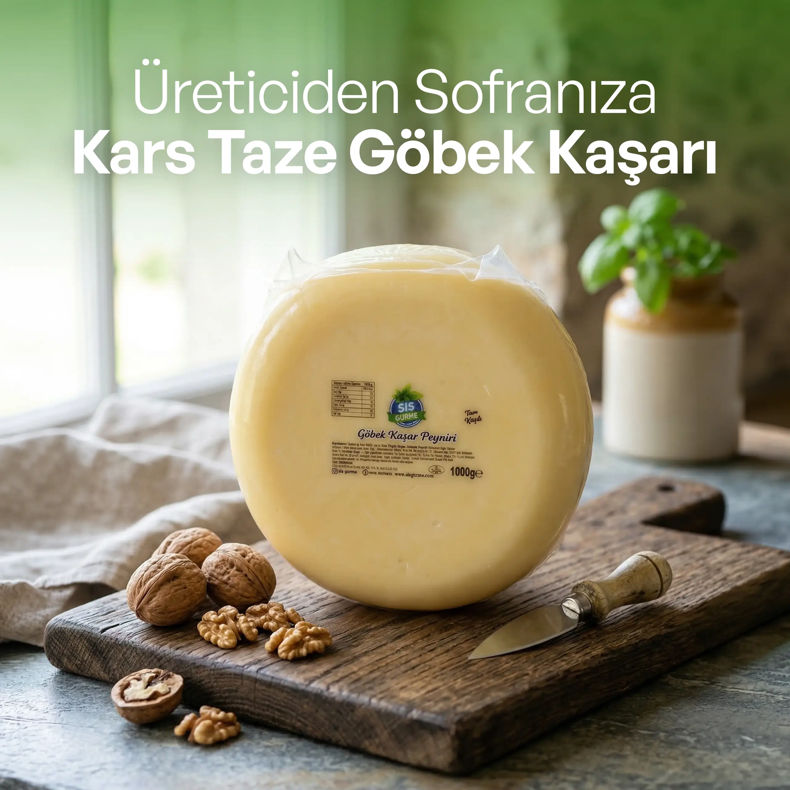 Kars Taze Göbek Kaşarı (Tam Yağlı) 1 kg Satın Al - Sis Gurme