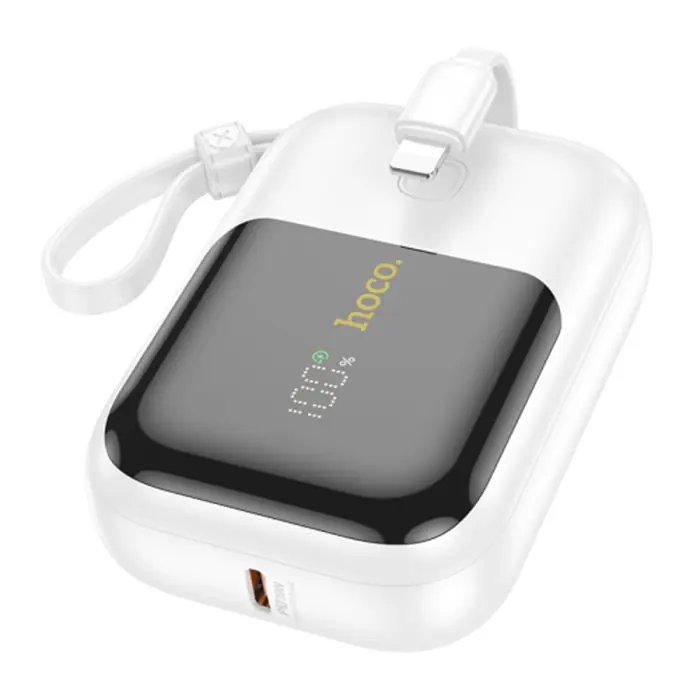 HOCO Q20 Fountain 10000mAh 22.5W+PD20W Dijital Göstergeli Kablolu Powerbank | Akıllı Phone