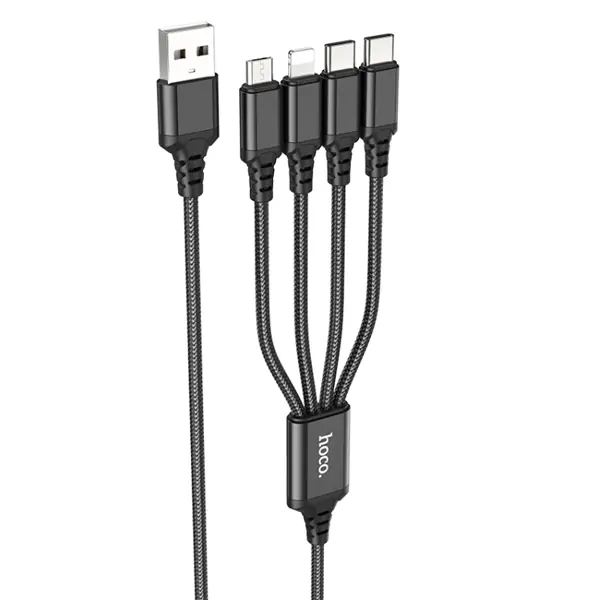 Hoco X76 4in1 Çift Type-C + Lightning + Micro Usb Sarj ve Data Kablosu ...